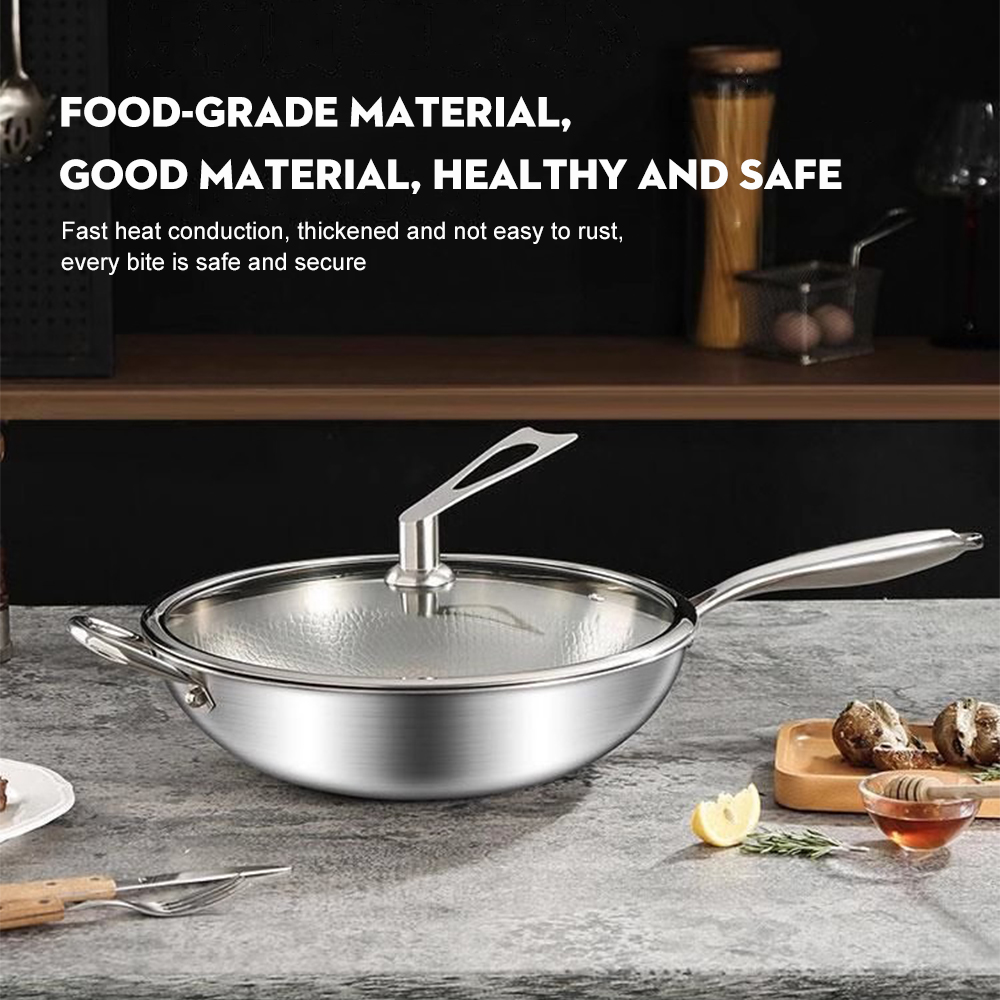New Non-Stick Pan Uncoated Titanium Pan fish scale hammer pattern ...