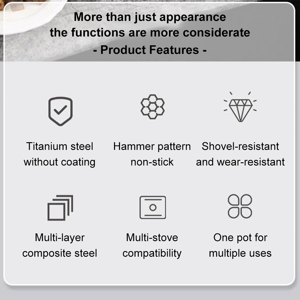 New Non-Stick Pan Uncoated Titanium Pan fish scale hammer pattern ...