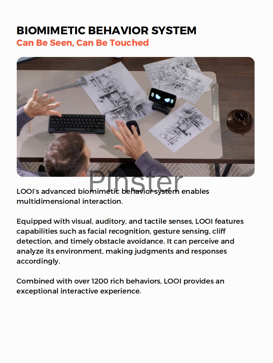 LOOI Robot ChatGPT Integrated Biomimetic Behavior System AI with Personality 10W Wireless Phone ...