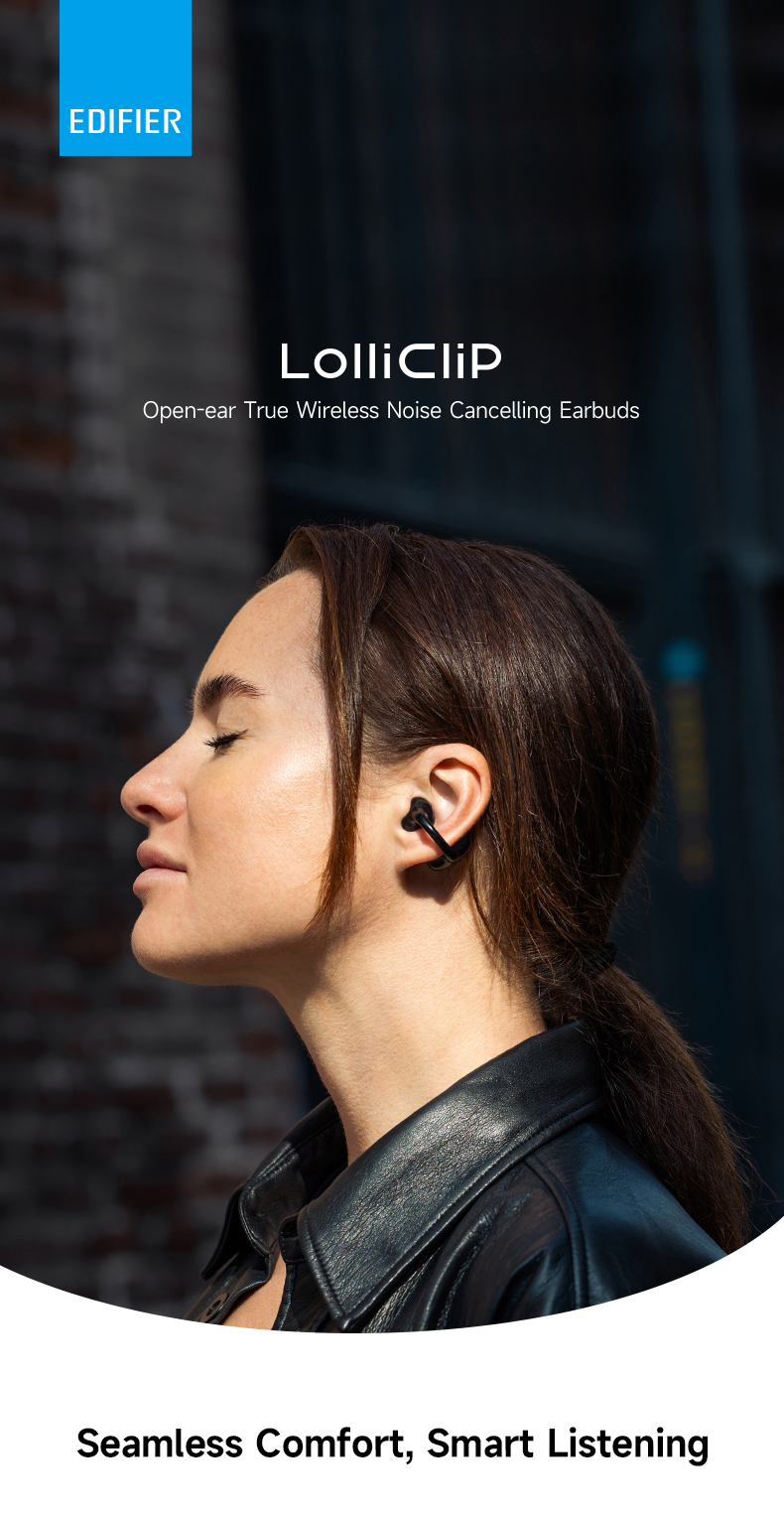 EDIFIER LolliClip Open-Ear Wireless Earbuds Bluetooth 5.4 Earphones ...