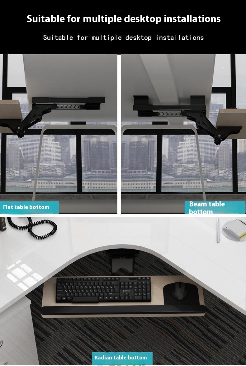 【SG stock】【under desk keyboard tray】Computer Keyboard Bracket Rounded ...
