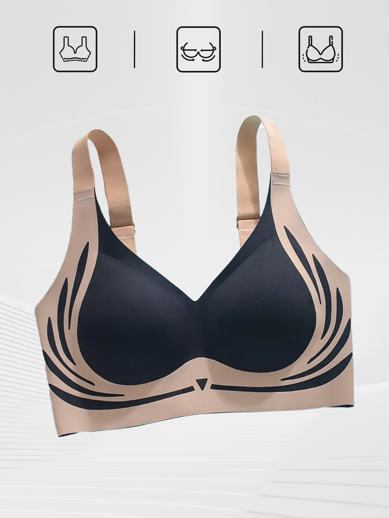 Seamless Push-Up Women Bra – Shape, Side Control, Anti-Sagging, Back ...