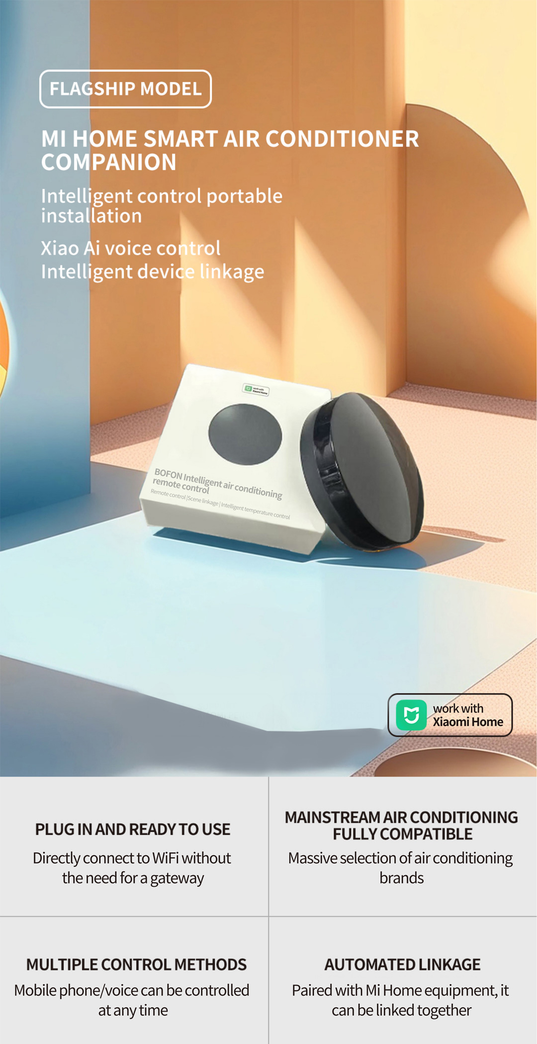 BOFON Mi Home Smart Air Conditioner Remote Control Smart Device Linkage ...