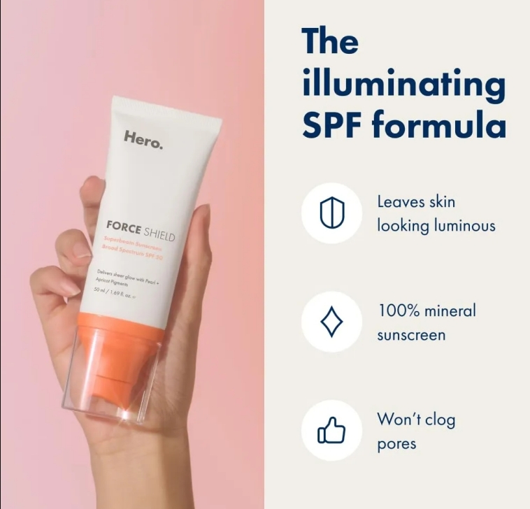 Hero Sunscreen Force Shield Superlight Sun Cream SPF30 Cosmetics ...