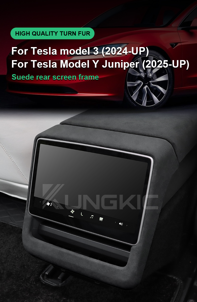 For Tesla Model 3 Highland Model Y Juniper Suede Rear Screen Decorative ...