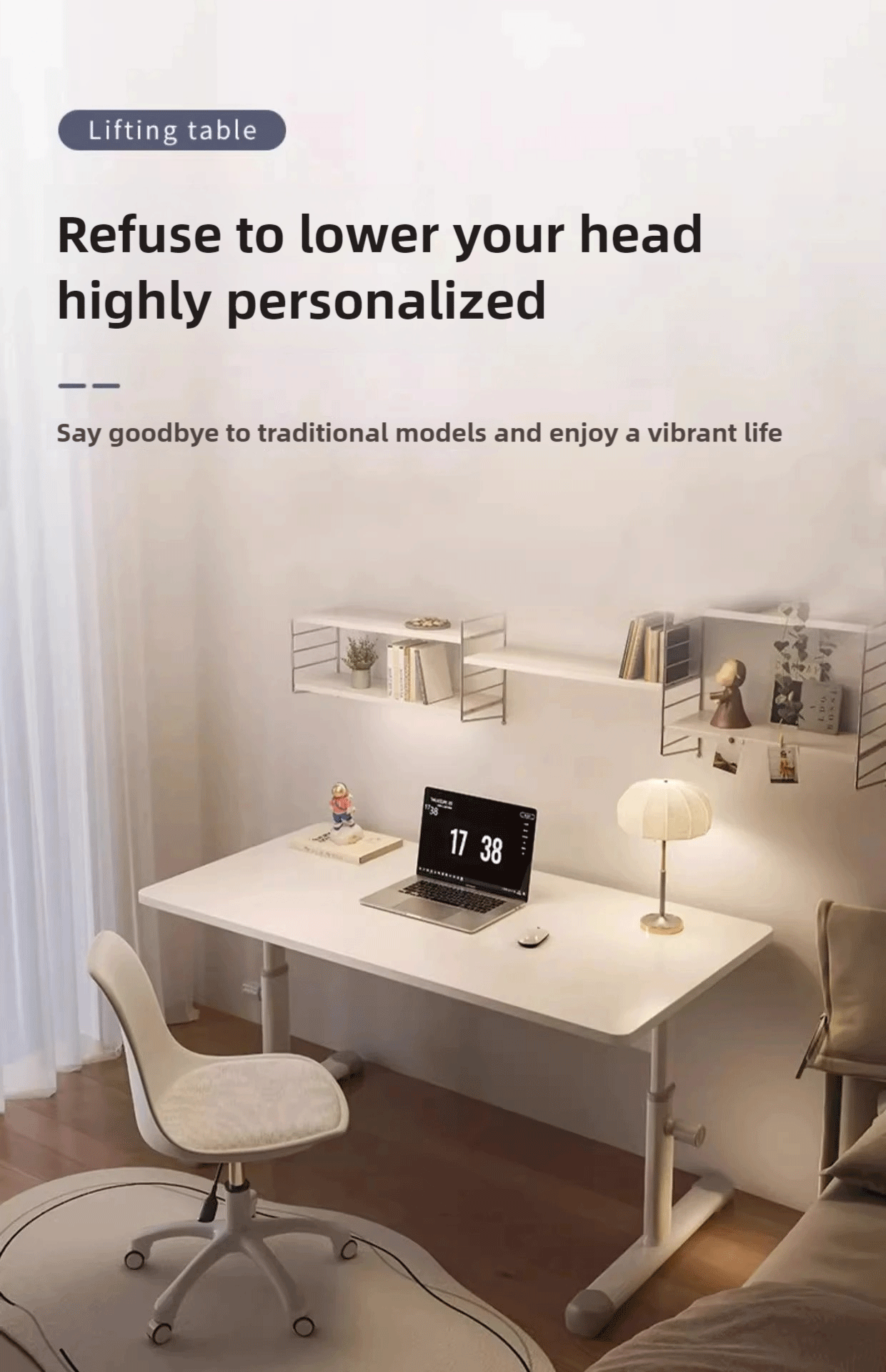 Adjustable computer desk Laptop Table for home use children's learning ...