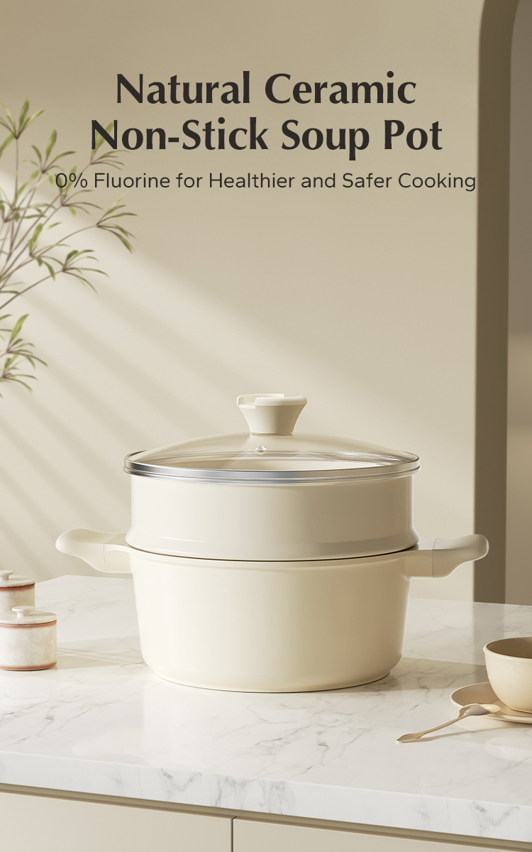 Redchef Nonstick Ceramic Rock Casserole Soup Pot Die-Cast Cooware with ...