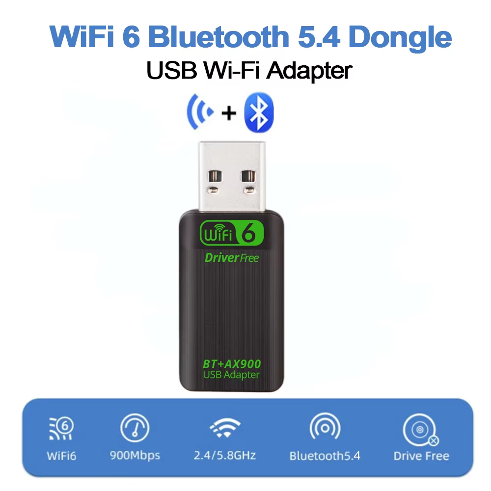 WiFi 6 AX900 BT5.4 USB WiFi Adapter USB Dongle Dual Band 2.4G/5GHz Wireless WiFi Network Card ...