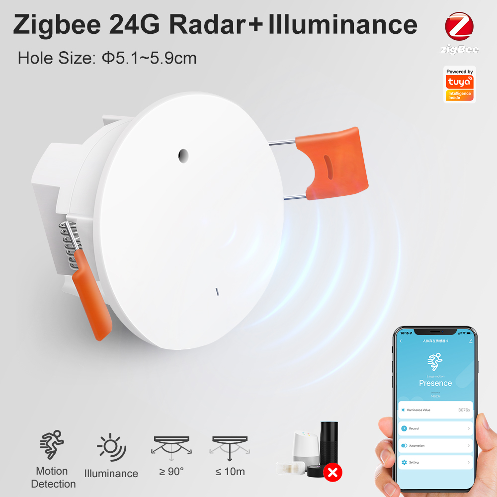 SMATRUL Tuya ZigBee 24G Radar Motion Sensor Human Presence Detector ...