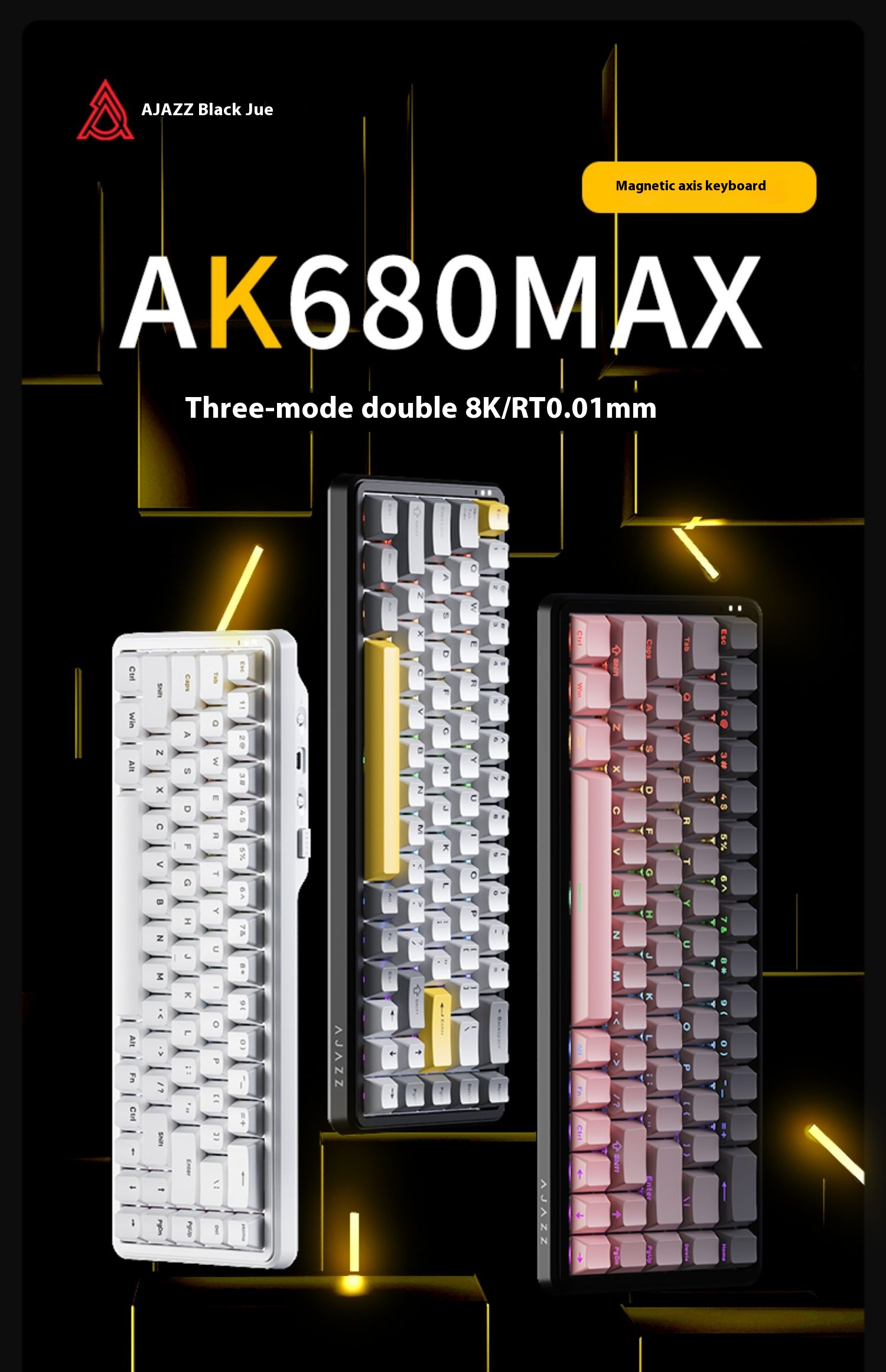 AJAZZ AK680max Wireless Magnetic Keyboard Hot Swappable RGB 8K RT0.01 ...