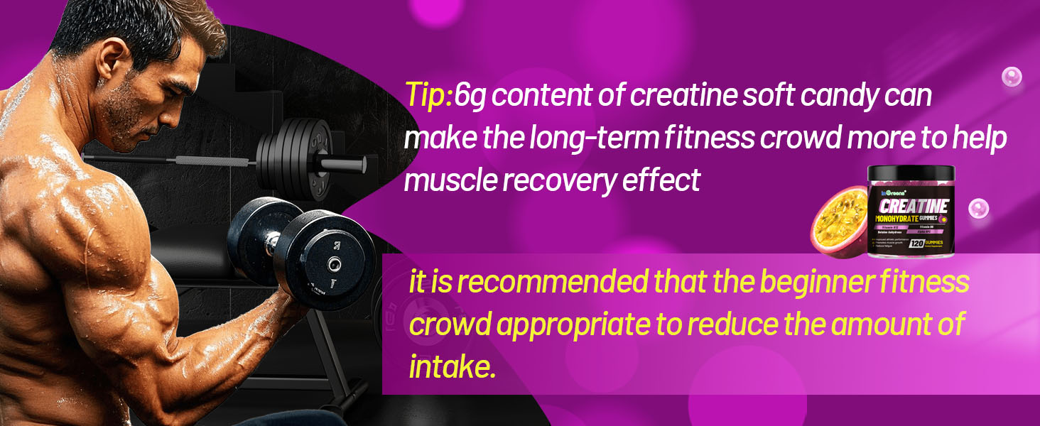 inGreens 6000mg Creatine Monohydrate Gummies Supplement,Boost Muscle ...