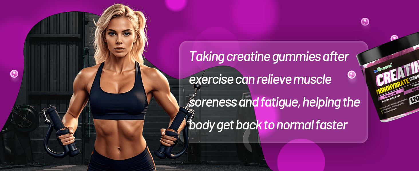 inGreens 6000mg Creatine Monohydrate Gummies Supplement,Boost Muscle ...