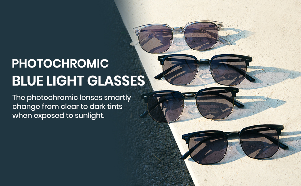 Cyxus Anti-blue Light Color Changing Glasses Eyebrow Frame Half Frame ...