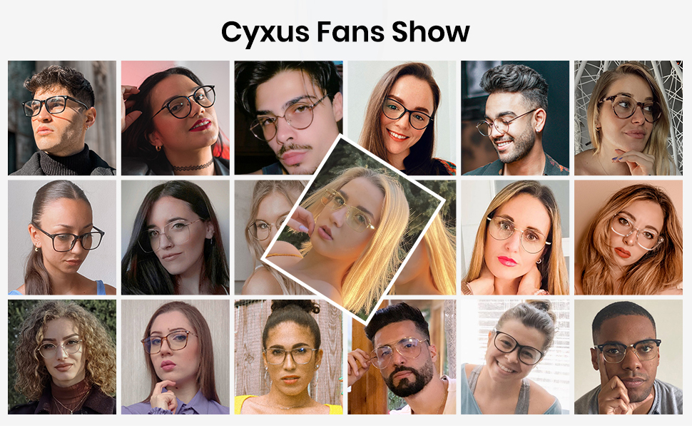Cyxus Anti-blue Light Color Changing Glasses Eyebrow Frame Half Frame ...