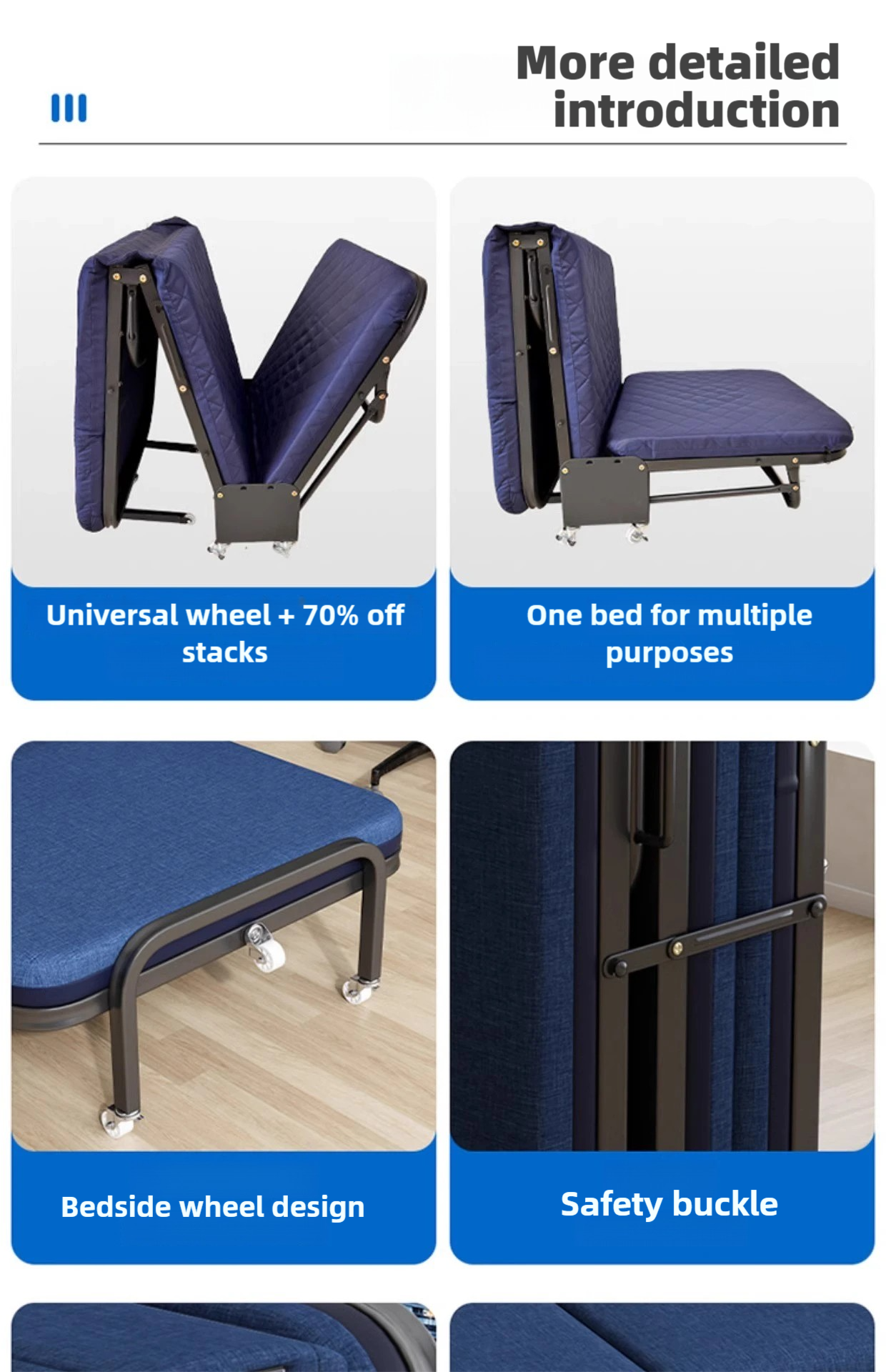 Rollaway bed Premium Japanese Foldable Single Bed office lunch break device portable easy ...