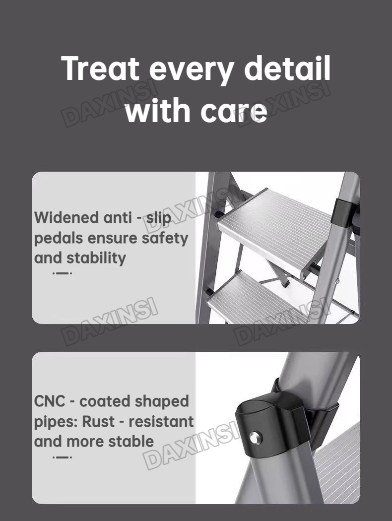 DAXINSI Aluminium Ladder Foldable Ladder 4 5 6 Step Ladder 150kg ...