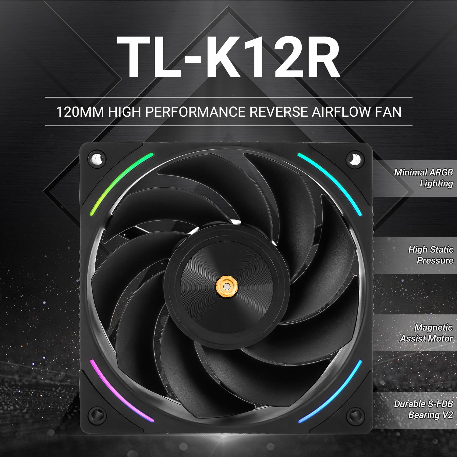 Thermalright TL-K12R 120mm Reverse Fan CPU Cooler Fan 2150RPM Speed Computer Case Cooling 4PIN ...