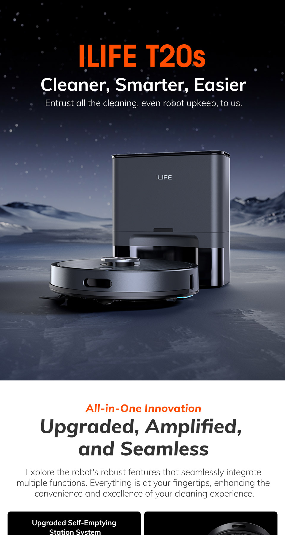 ILIFE T10s/T20S LDS Robot Vacuum Cleaner Auto Empty Dock | 60 Days ...