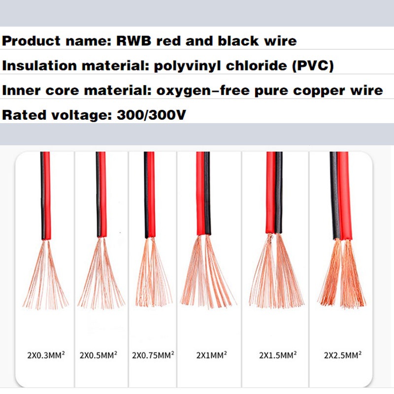 RVB red and black double parallel line 2-core 0.3 - 2.5 square flexible ...