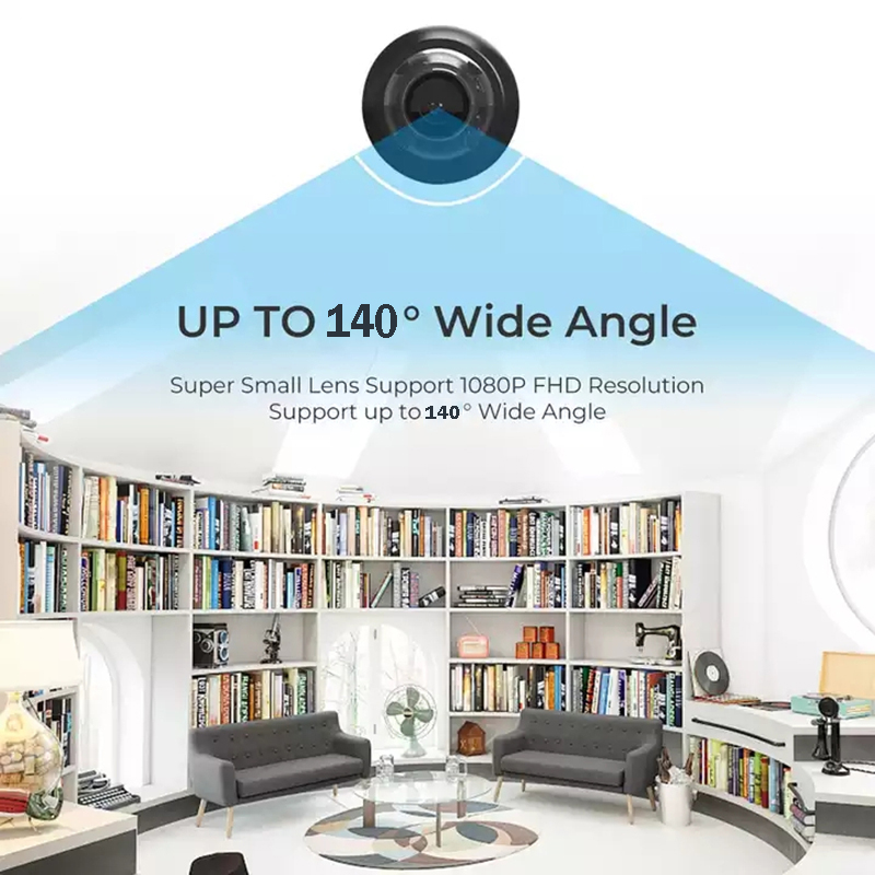 HD 1080P Mini WiFi Camera 140° Indoor Home Security Wide Angle Night ...