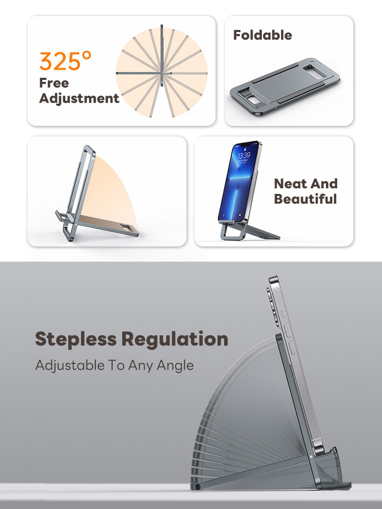 Lemorele Portable Foldable Phone Stand Mobile Handphone Metal Holder ...