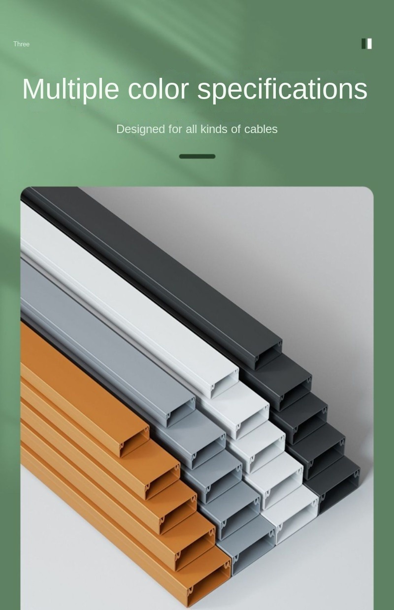 100cm Electrical Cable Trunking Strip with Self Adhesive Slidable PVC ...