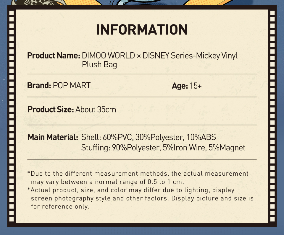 POP MART DIMOO WORLD x DISNEY Series-Mickey Vinyl Plush Bag | Shopee ...