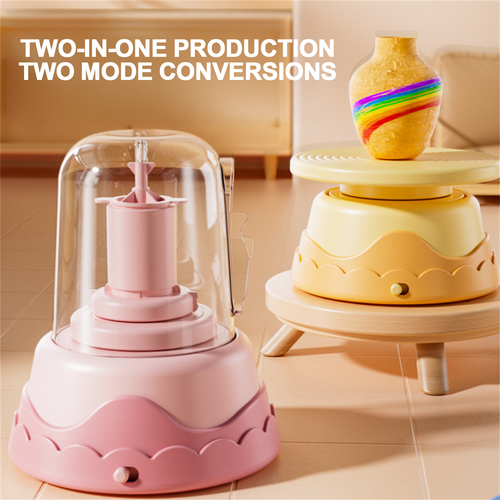 Mini Pottery Wheel Machine for Kids Interactive Educational Toys Arts ...