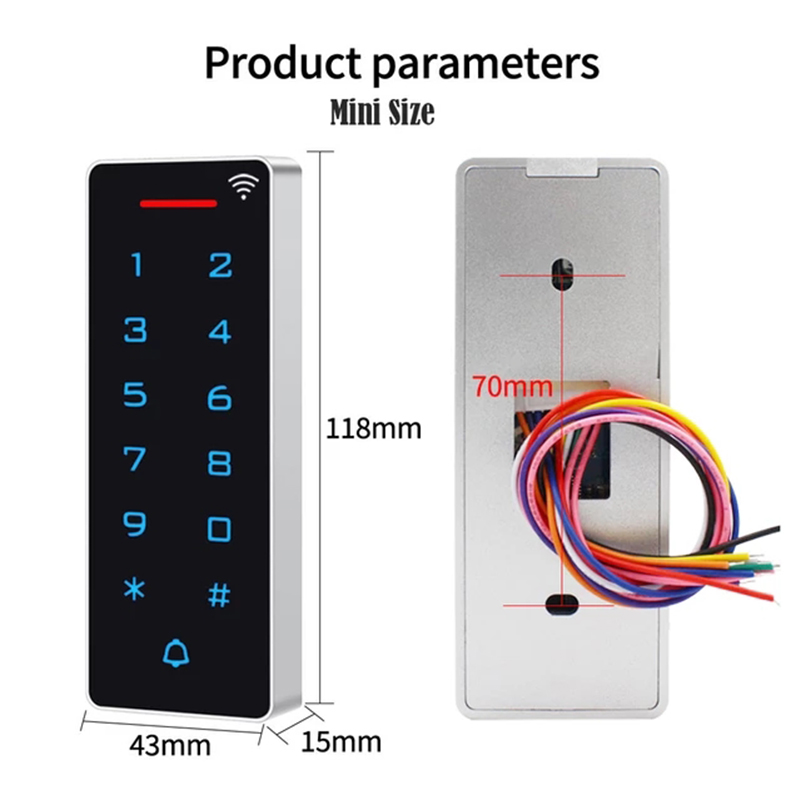 WIFI Tuya Smart App Door Access Control Keypad Standalone ID&IC RFID Access Controller Card ...