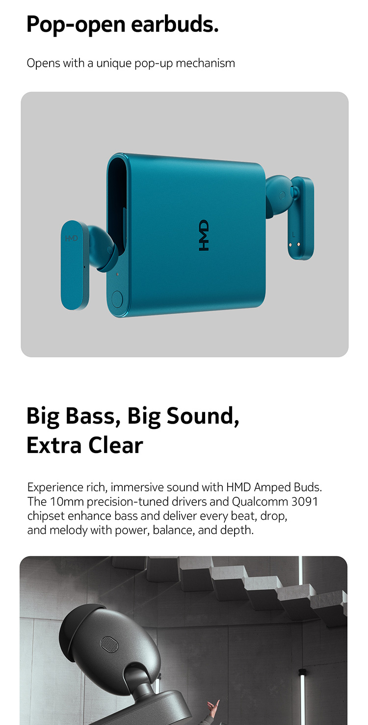 NEW HMD Amped Buds: World's 1st Reverse Wireless/Wired Dual-Mode ...