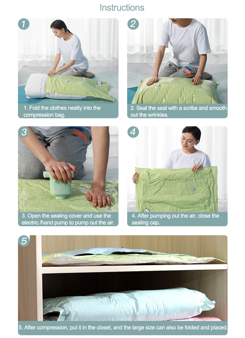 🔥SG stock🔥Quilt Down Jacket Storage Vacuum Compression Bag Travel ...