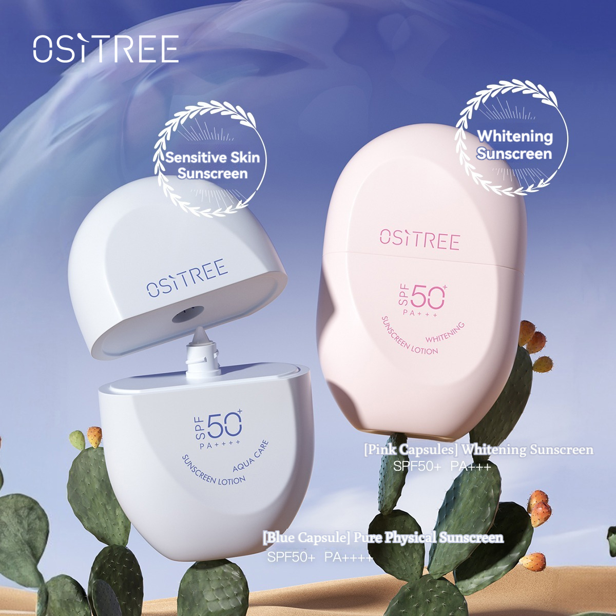 Ositree Ositree Sunscreen Cream SPF50+Female Refreshing Face Physical ...