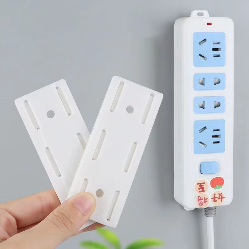 Wall-Mounted Sticker Punch-Free Plug Fixer Self-Adhesive Socket Cable ...