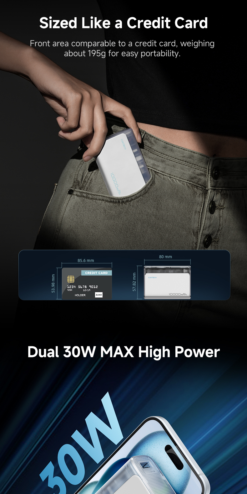 【Limit 3C offer】CUKTECH Mini Power Bank 10000mAh 30W Max Fast Charging – Compact Portable ...