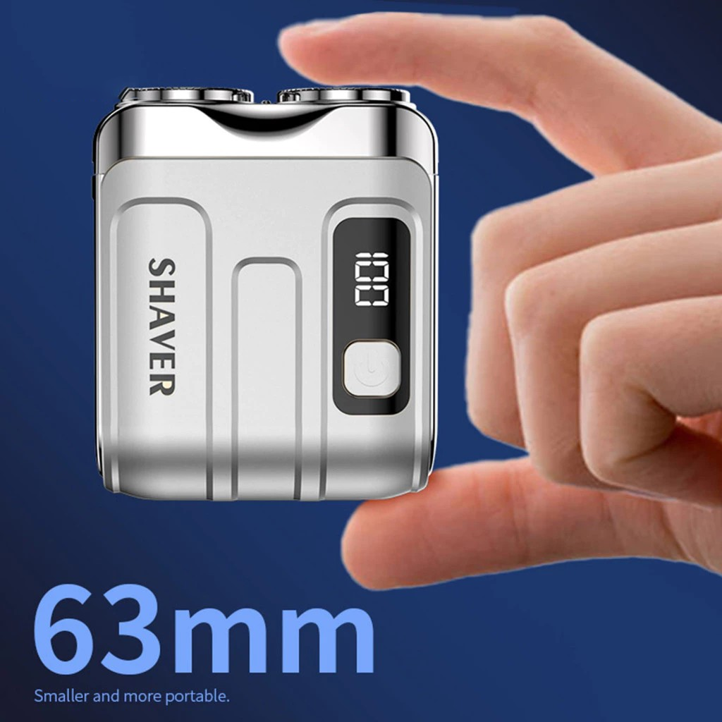 Men Electric Shaver 2 Heads IPX7 Waterproof LCD Displa Rotary Dual-Ring ...