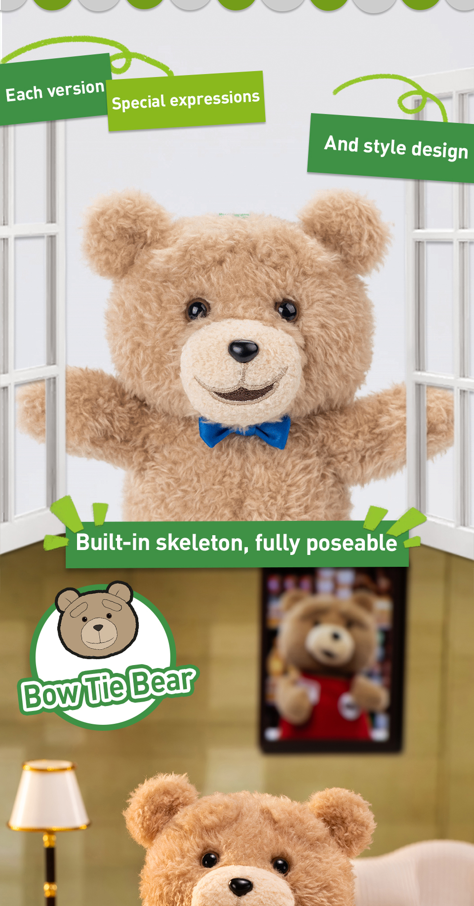 POP MART Ted2 Teddy Bear Action Plush Pendant Blind Box（Whole set） | Shopee Singapore