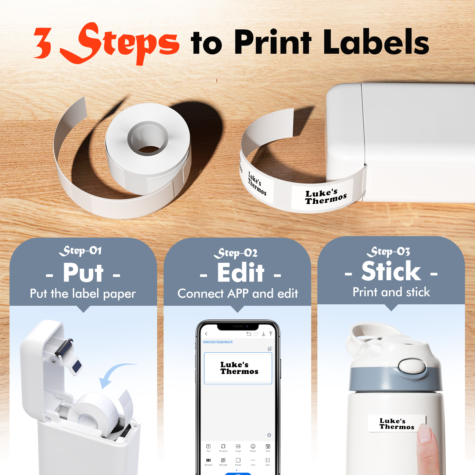 [SG Stock]Bluetooth Label Printer Portable Printer Mini Printer Thermal ...