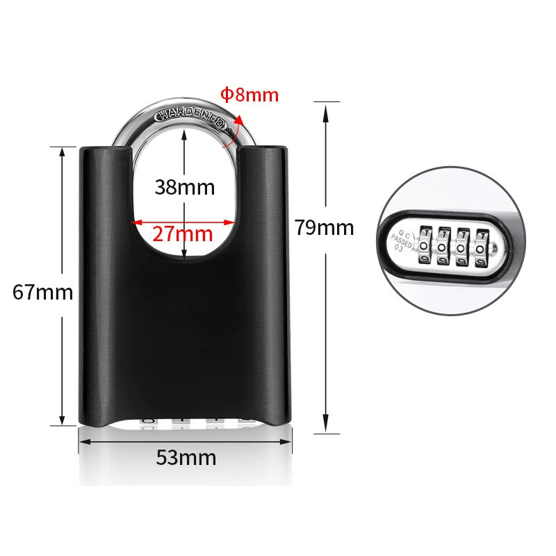 KIPRUN Combination Lock, 4-Digit Combo Lock, Combination Padlock ...