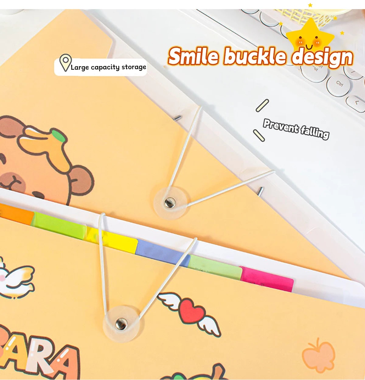 12 Layers Capybara A4 File Folder Test Paper Storage Folder Portable ...