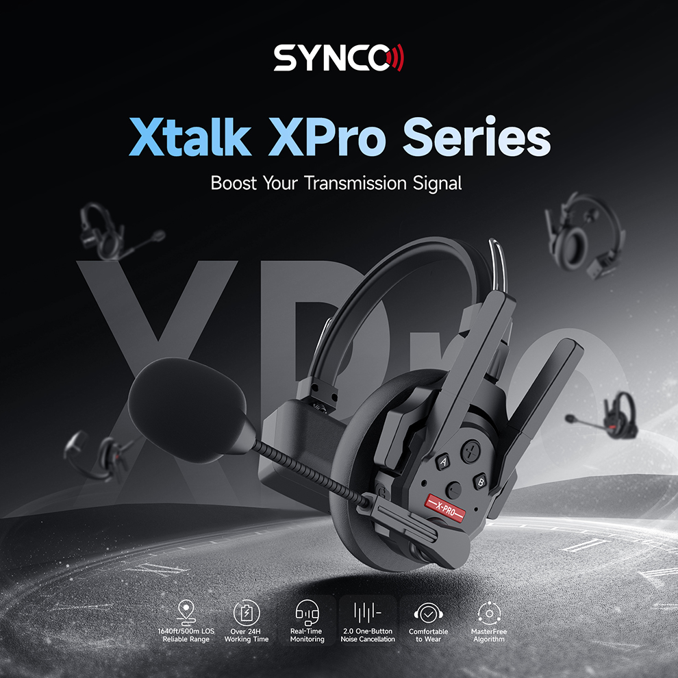 SYNCO Xtalk XPro Series 2.4G Wireless Intercom System Free Noise Reduction Intercom Headset for ...