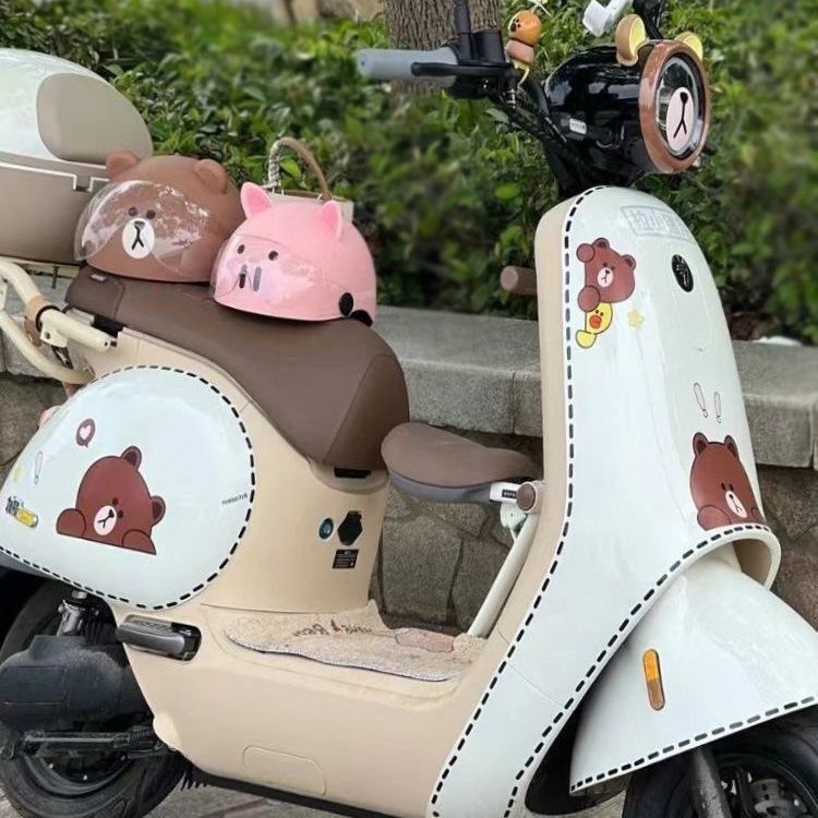 LINE FRIENDS Sticker Electric Bike/Electric Bicycle Sticker Brown Bear ...