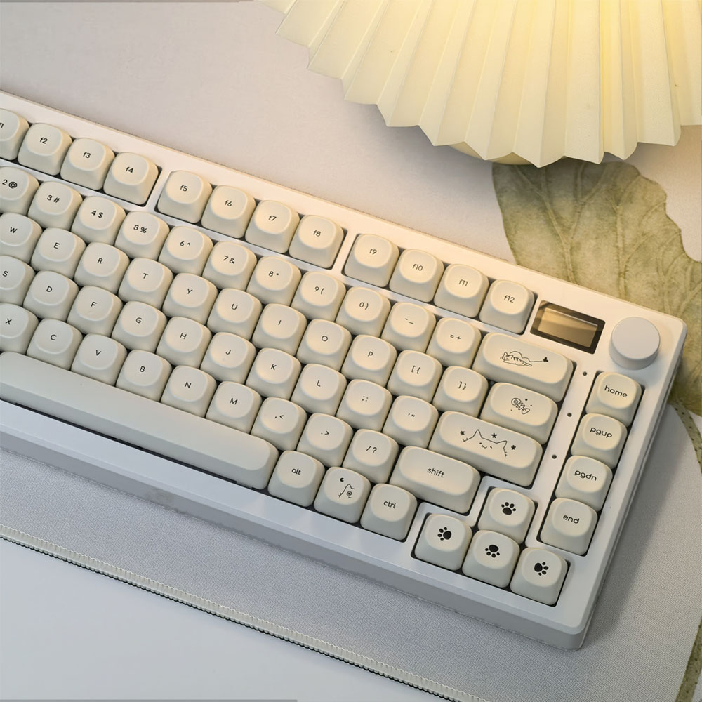 Milky Cat Keycap MOA Profile 124 Keys PBT Dye Sublimation Mechanical ...