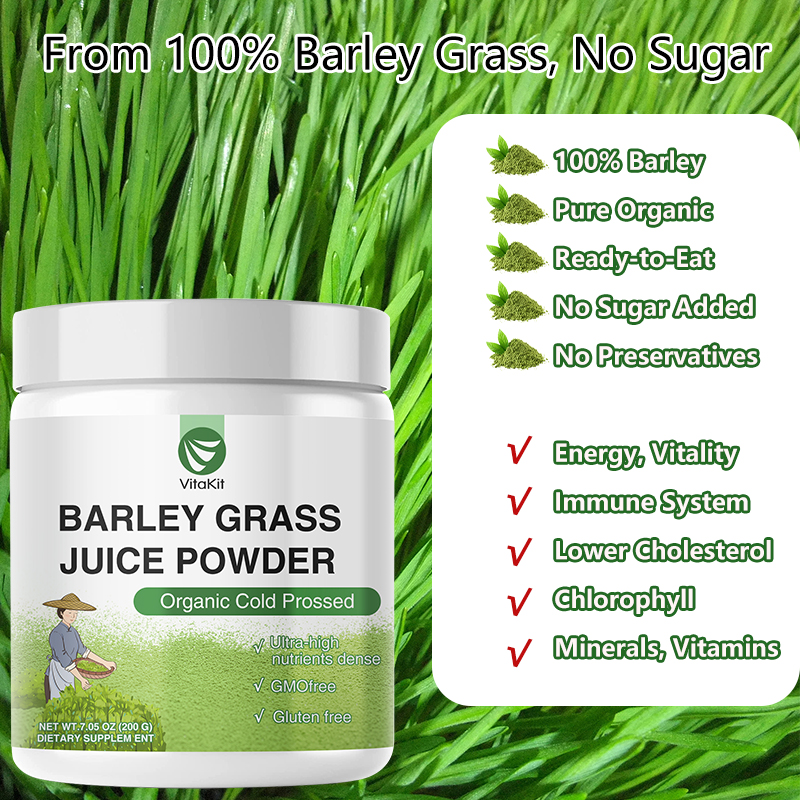 VitaKit Organic Barley Grass Powder is rich in vitamins, minerals ...