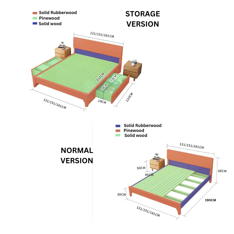 【Installation and delivery included】King/queen/single bed frame storage ...