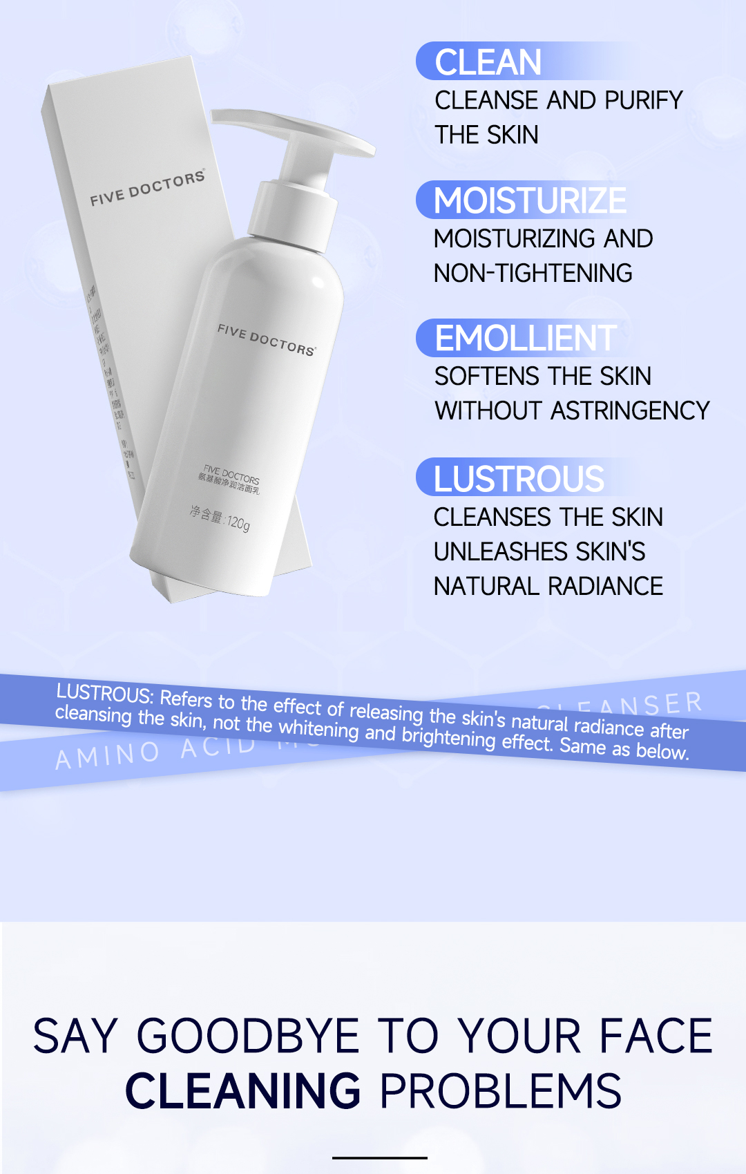 Five Doctors Amino Acid Moisture Cleanser Helps Skin Cleaning Smoothing ...