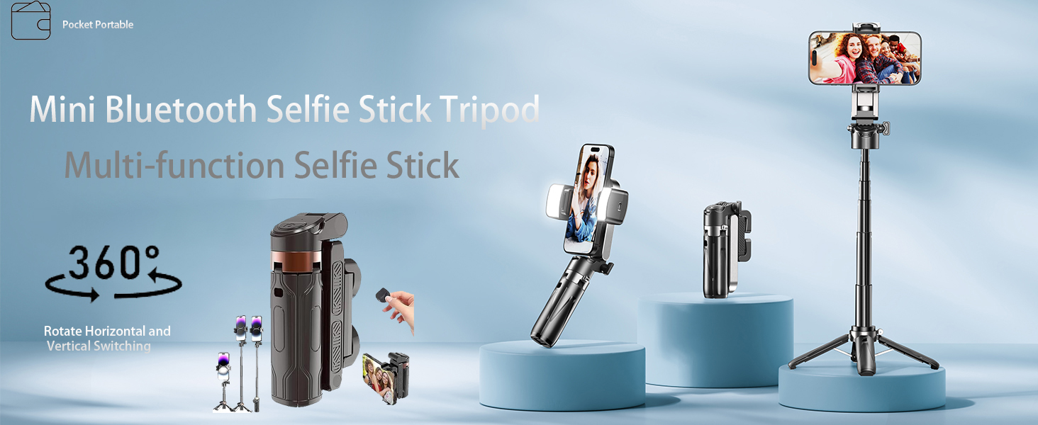 3-in-1 Selfie Stick Mini Extendable Phone Grip Tripod With Bluetooth ...