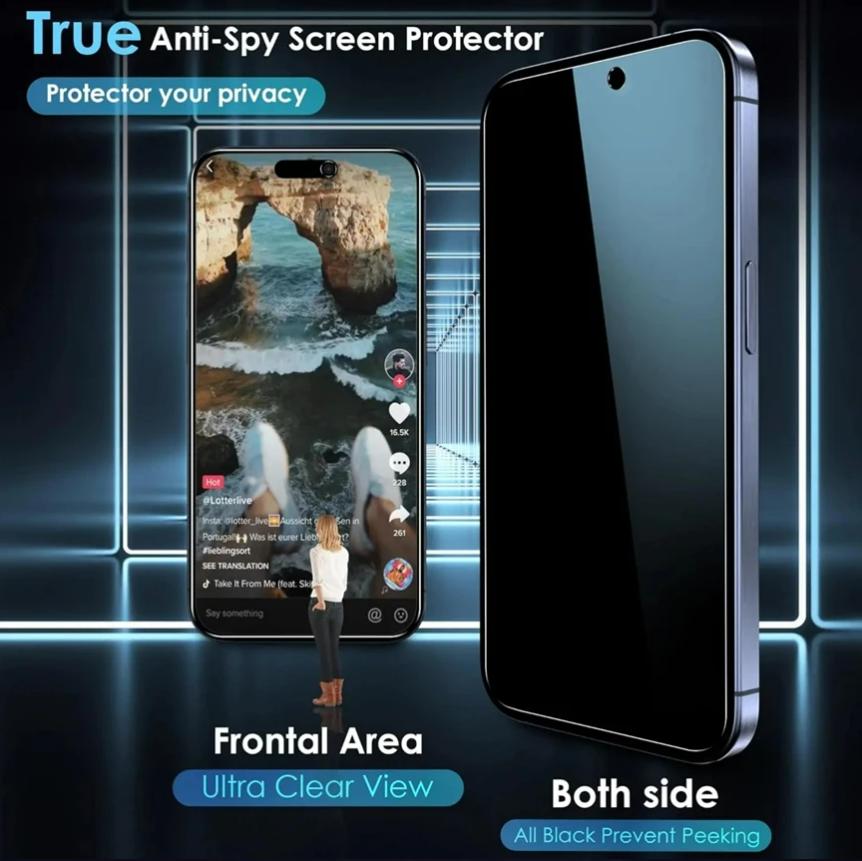 1/2 Pcs Anti-Spy Tempered Glass for Samsung A14 A15 A23 A34 A52S A54 A55 A73 S23 S24 FE 5G ...