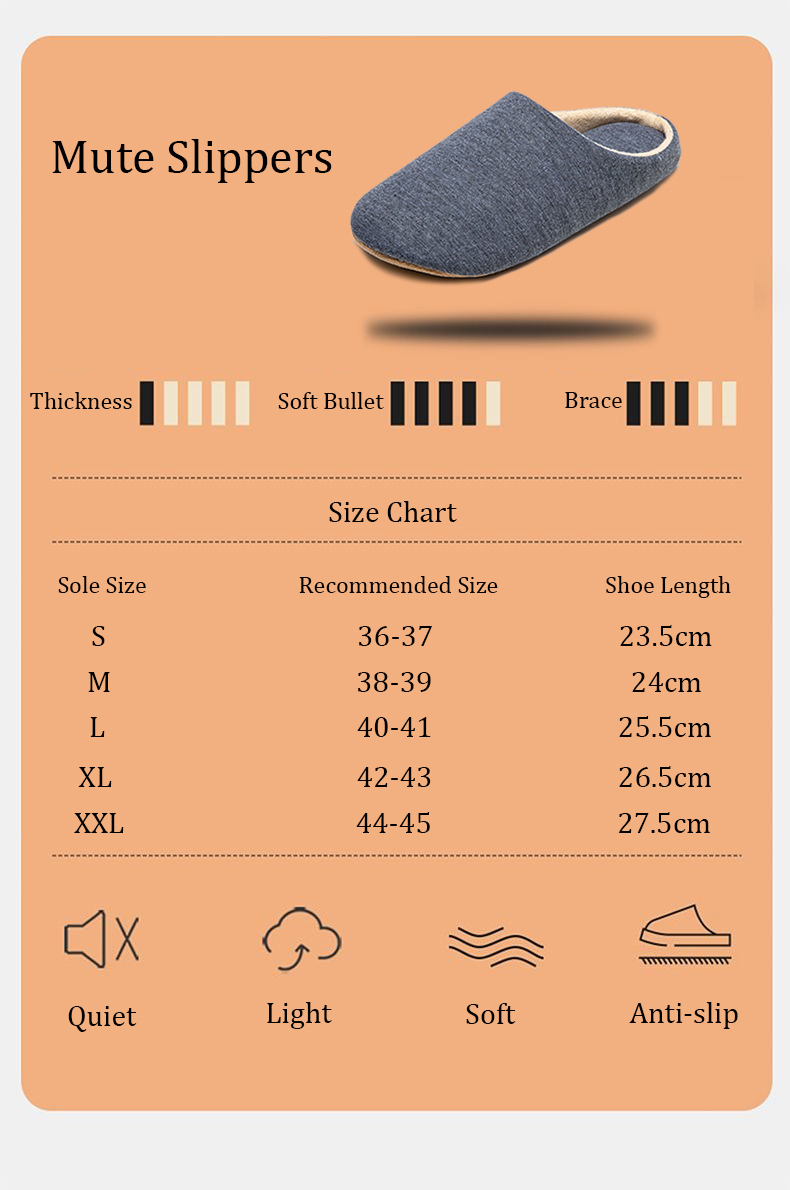 House Cotton Slippers Indoor Elderly Slippers Women Bedroom Anti-Slip ...