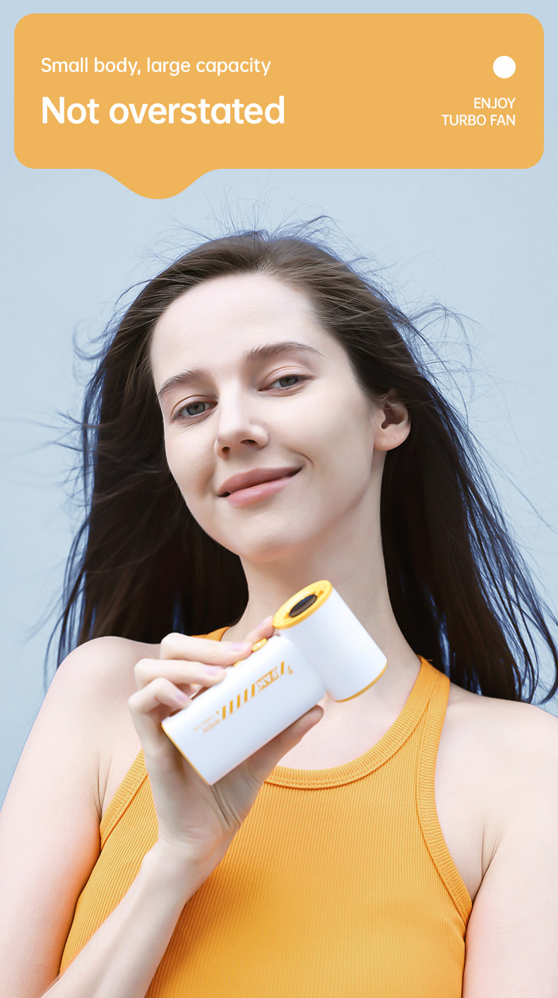 POPBO Portable Mini Fan 10000mAh Battery LED Display USB Rechargeable ...