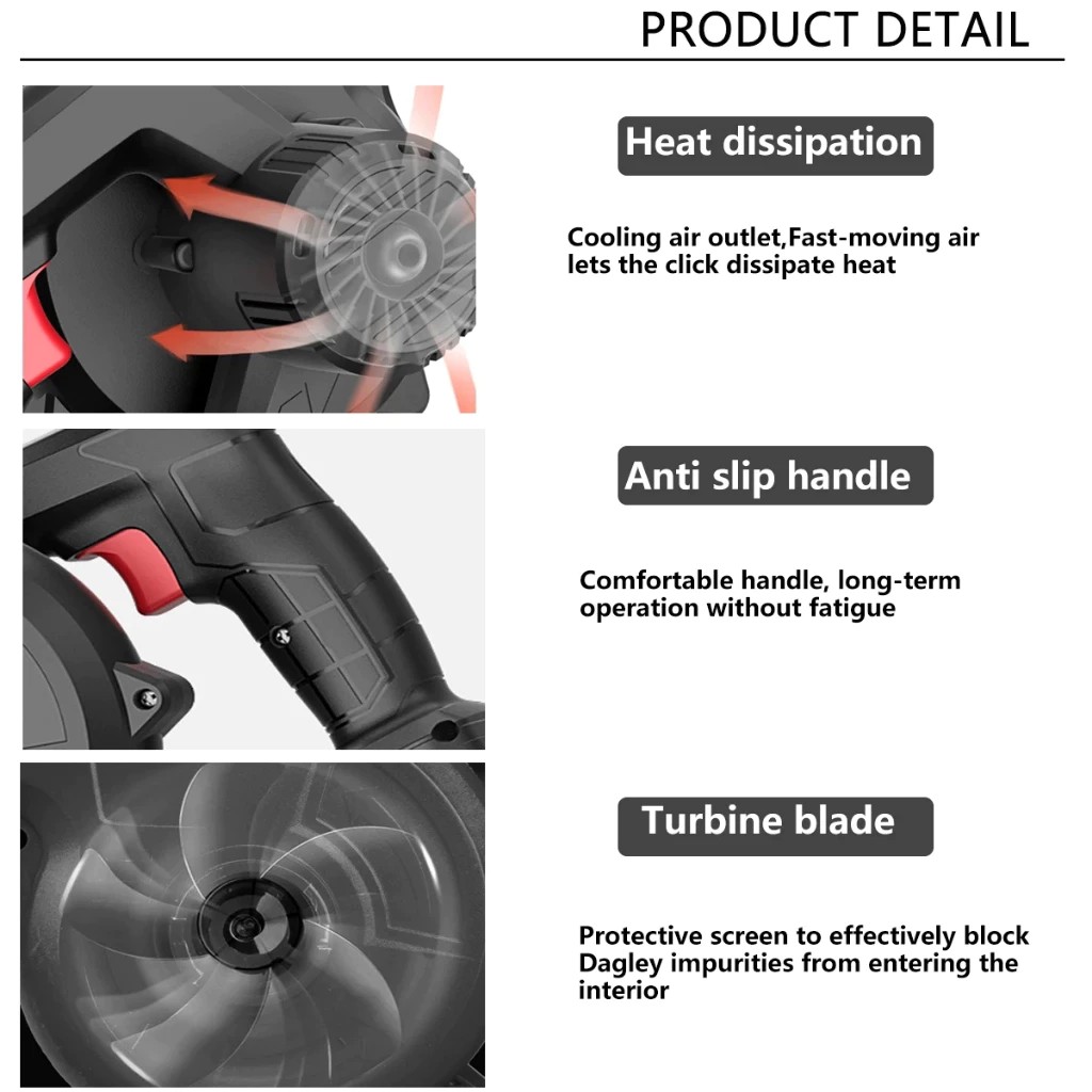 1200W Electric Air Blower Cordless Battery Cordless Air Blower Portable ...